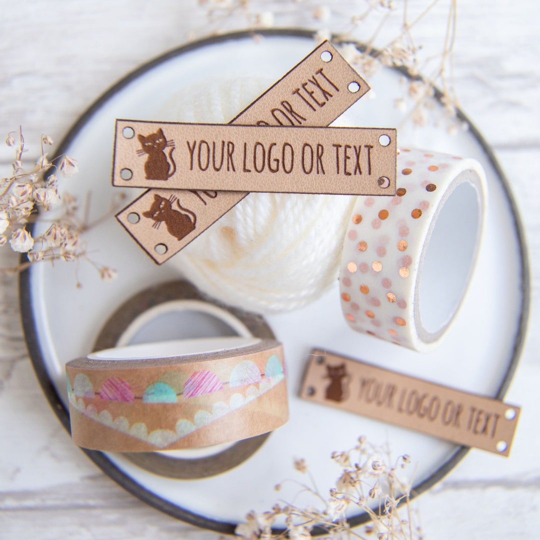 Personalized Labels With Your Logo and Text | Pack of Faux Leather ...