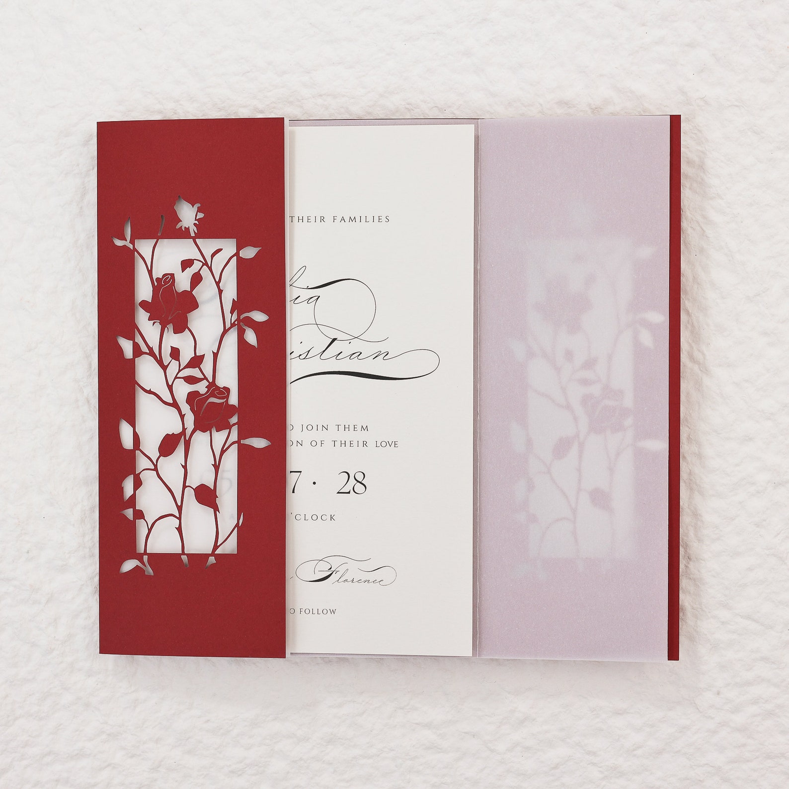Laser Cut Covers With Roses Motif for 5x7 Card, DIY Invitation, Wedding ...