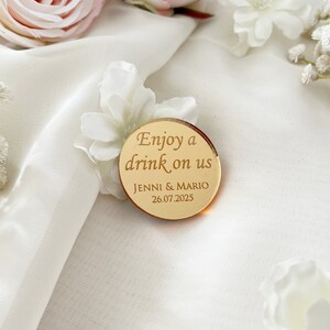 Personalised Drinks Token, Luxury Wedding Favours, Free Drink Tokens ...
