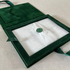 Emerald Velvet Wedding Invitations Box, Green Velvet Box for 5x7" Party ...
