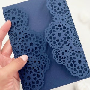 Pink Laser Cut Lace Wedding Cover for 5x7 Wedding Invitation, DIY ...