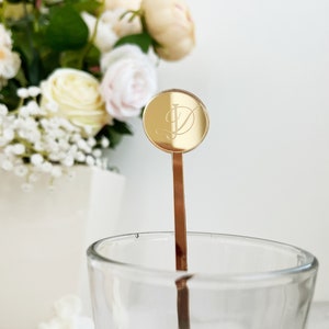 Personalized Drink Stir Stick, Swizzle Stick, Gold Party Bar Decor ...