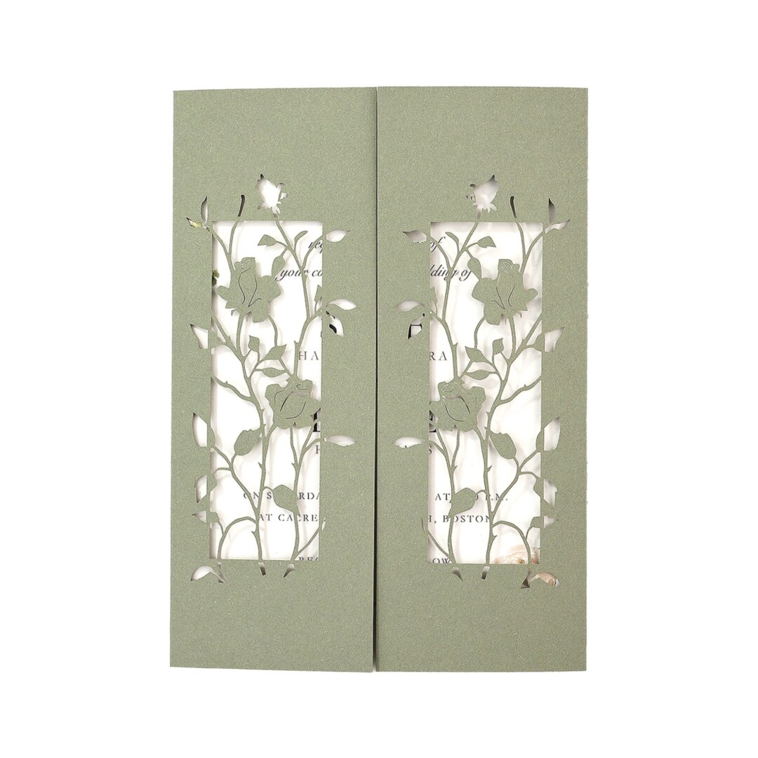 Laser Cut Covers With Roses Motif for 5x7 Card, DIY Invitation, Wedding ...