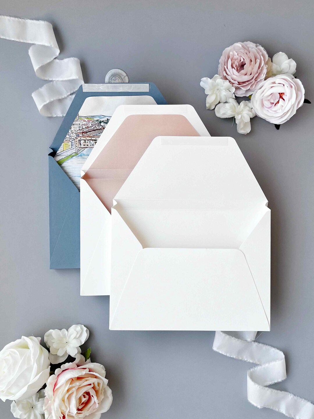 Set of 20, 3D Envelope Box With Liner for Wedding Invitations, Dusty ...