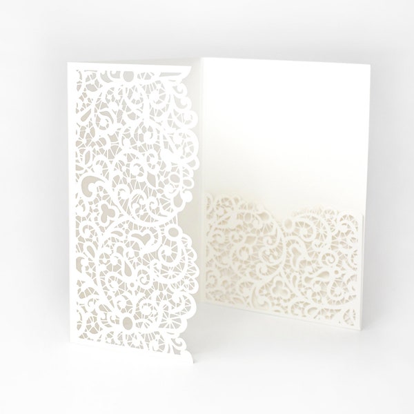 Laser Cut Pocket Fold Wedding Invitation - Etsy