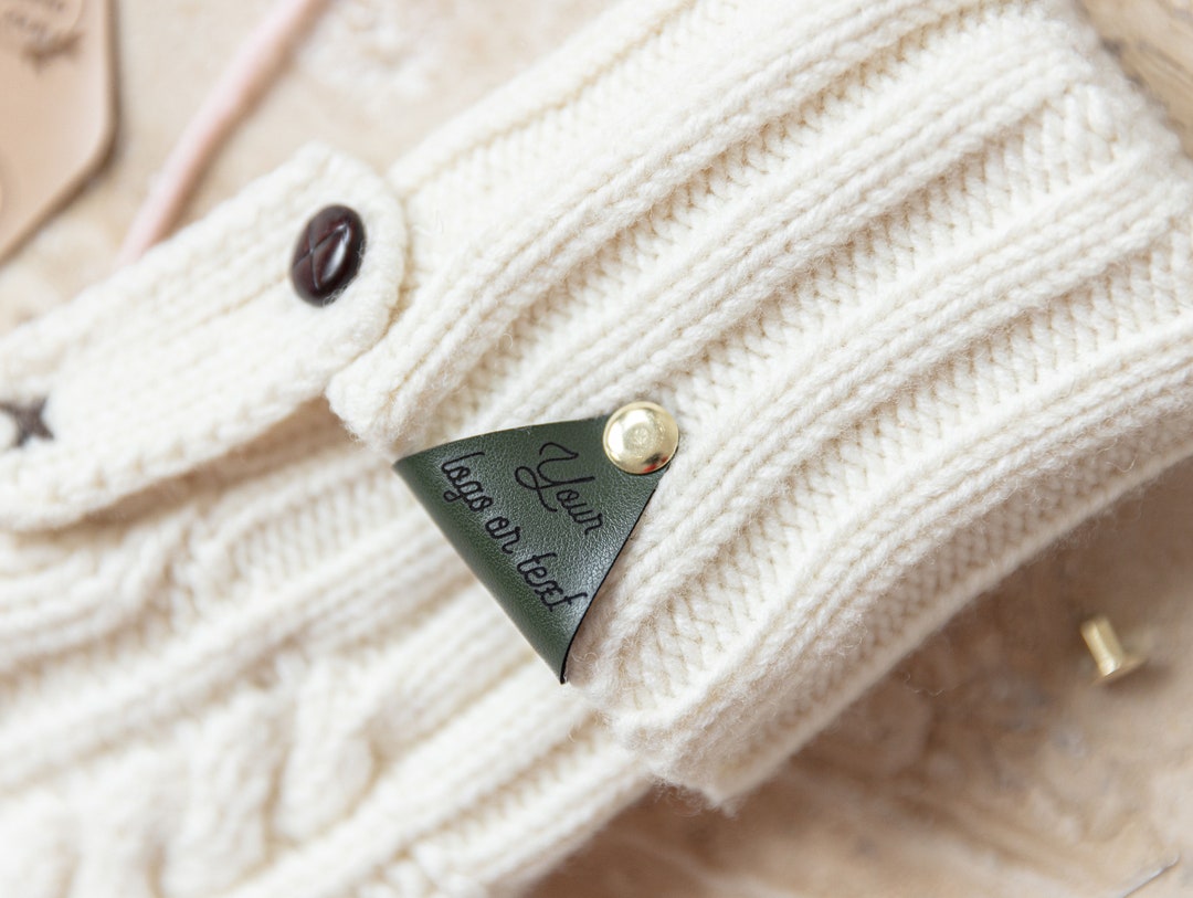 Triangle Rivet Tag Custom Vegan Leather Label With Engraving Faux ...