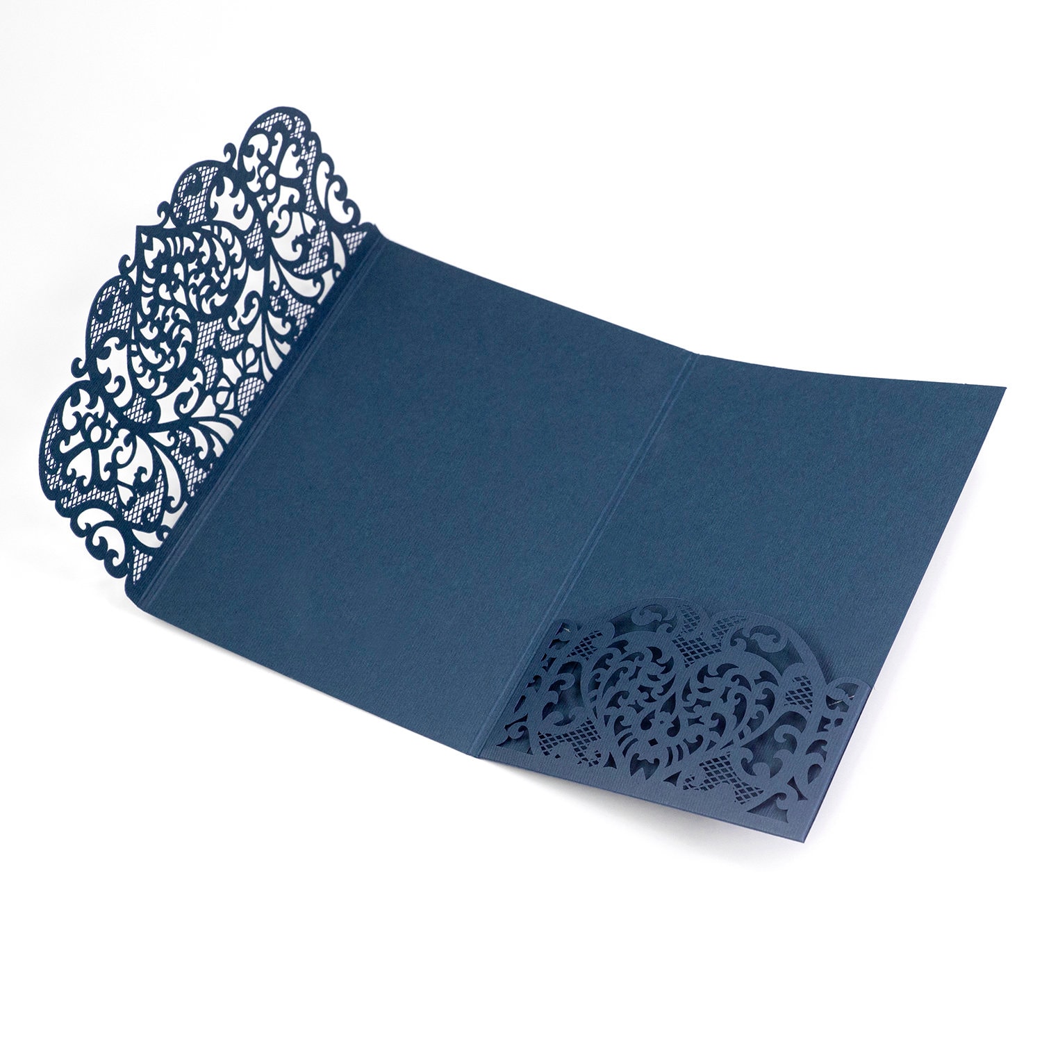 Navy Blue Laser Cut Lace Covers Only Fit to 4 Inserts (main, Day, RSVP ...