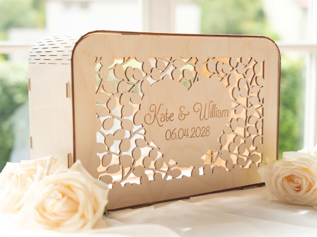 Greeting Card Box, Personalized Wood and Acrylic Card Box for Your ...