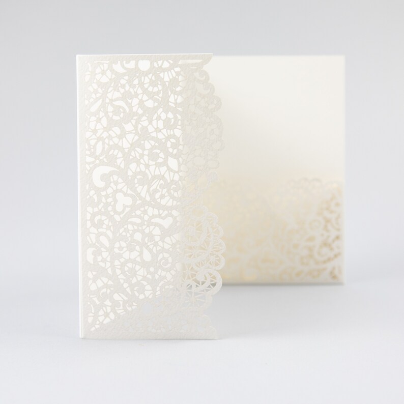 Ivory Wedding Invitations With Envelopes Elegant Lace | Etsy