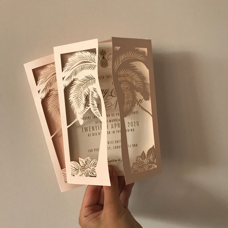 Tropical Palm Tree Invitation Covers Laser Cut Wedding Covers - Etsy