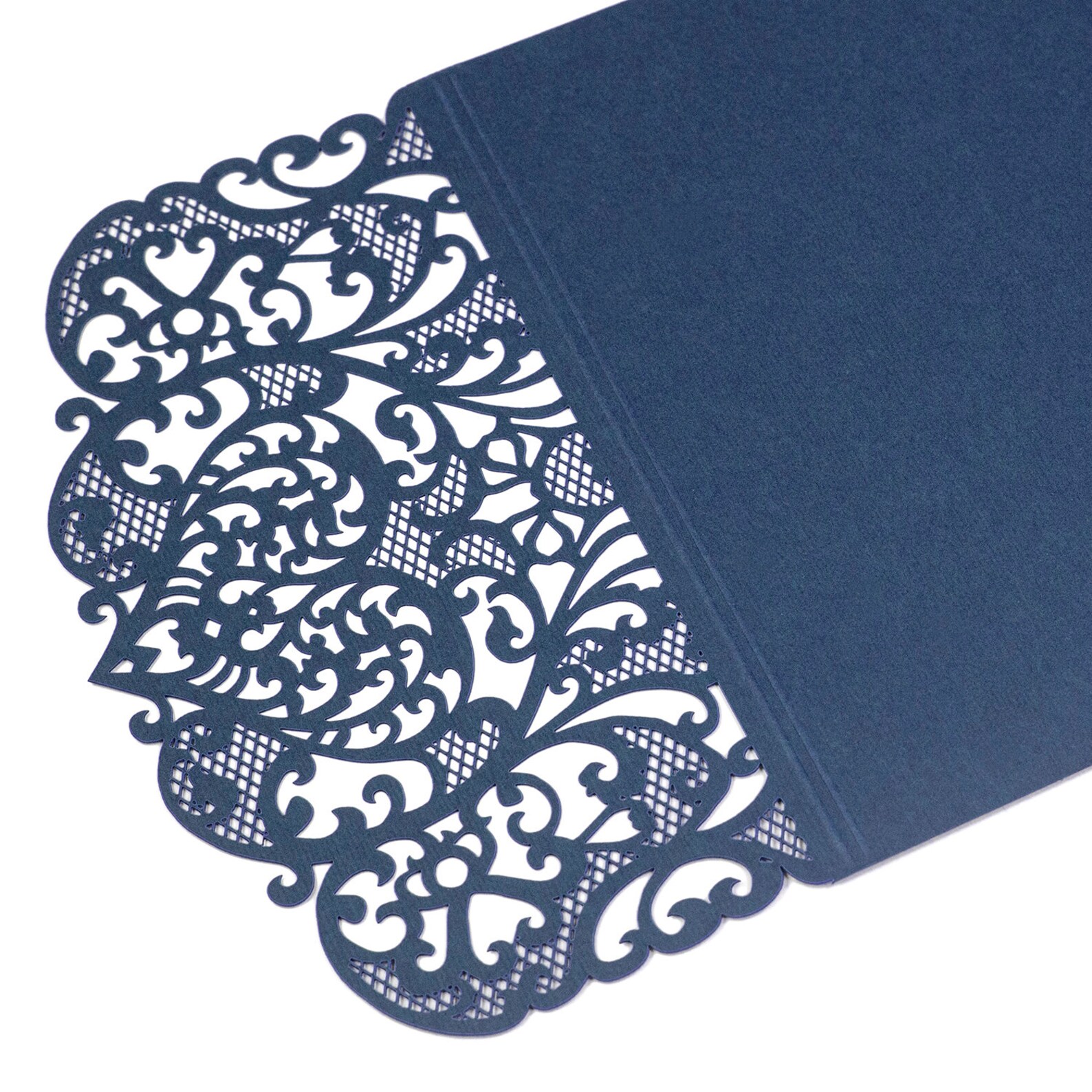 Navy Blue Laser Cut Lace Covers Only Fit to 4 Inserts (main, Day, RSVP ...