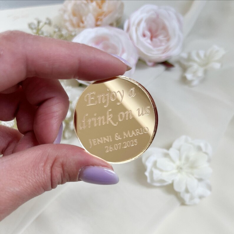 Custom Acrylic Drinks Token, Free Drink Tokens for Guests - Luxury ...