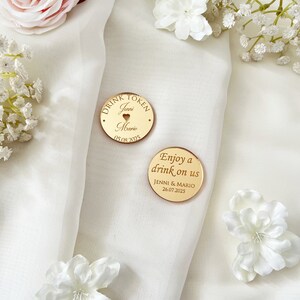 Personalised Drinks Token, Luxury Wedding Favours, Free Drink Tokens ...