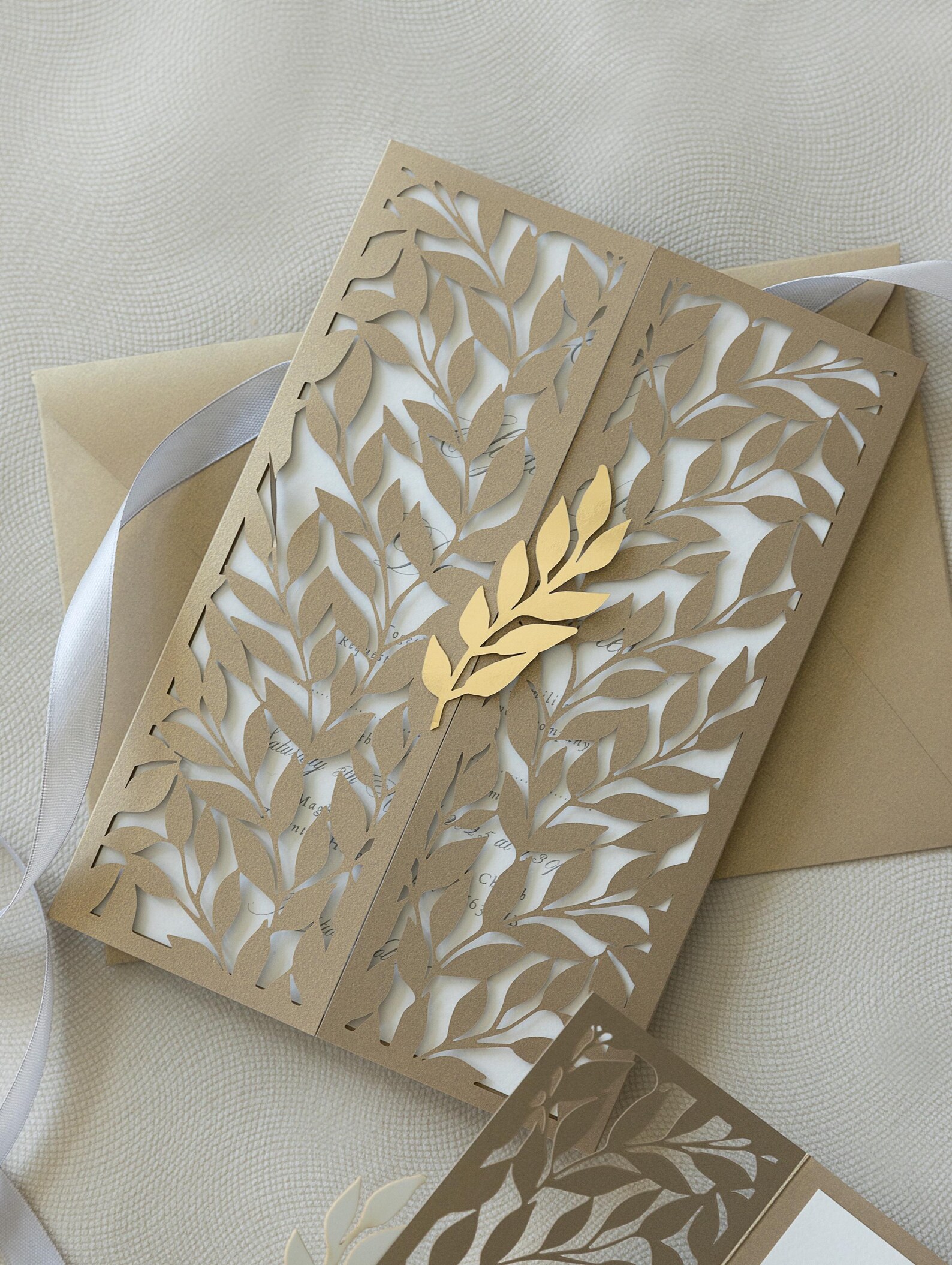 Laser Cut Cover for 5x7 Wedding Invitation - Custom Color, DIY Invite ...
