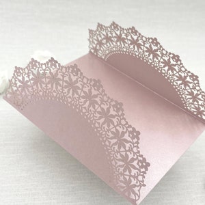 Pink Laser Cut Lace Cover for 5x7 Wedding Invitation, DIY Invitation ...