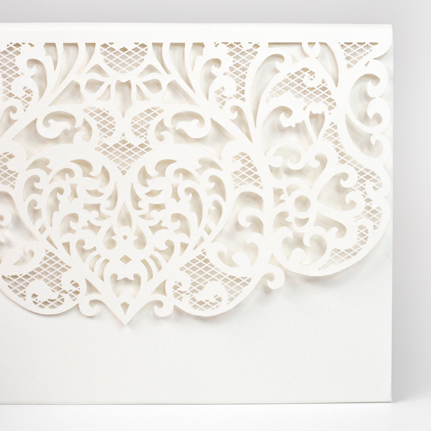 Ivory Laser Cut Lace Covers Only Fit to 4 Inserts (main, Day, RSVP ...