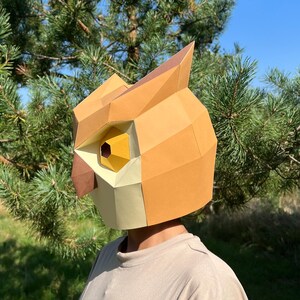 DIY Papercraft Owl Mask: Low Poly PDF Template (PDF Download) - Etsy