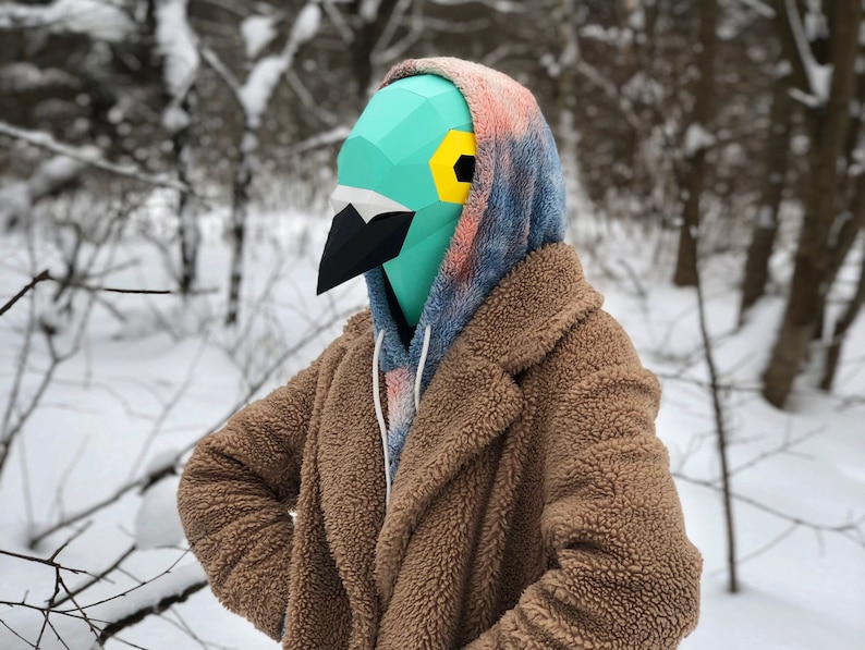 Pigeon Mask DIY Paper Mask Low Poly Printable Template Easy ...