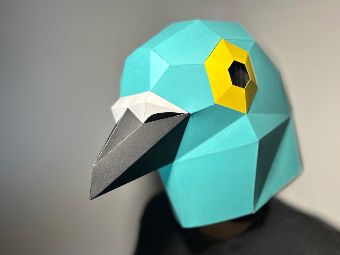 Pigeon Mask DIY Paper Mask Low Poly Printable Template Easy ...