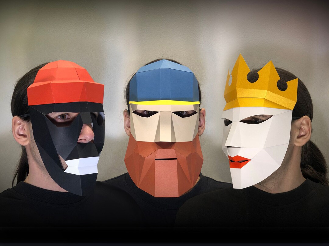 DIY Low Poly Paper Masks: Mix & Match 27 Designs (PDF Download) - Etsy