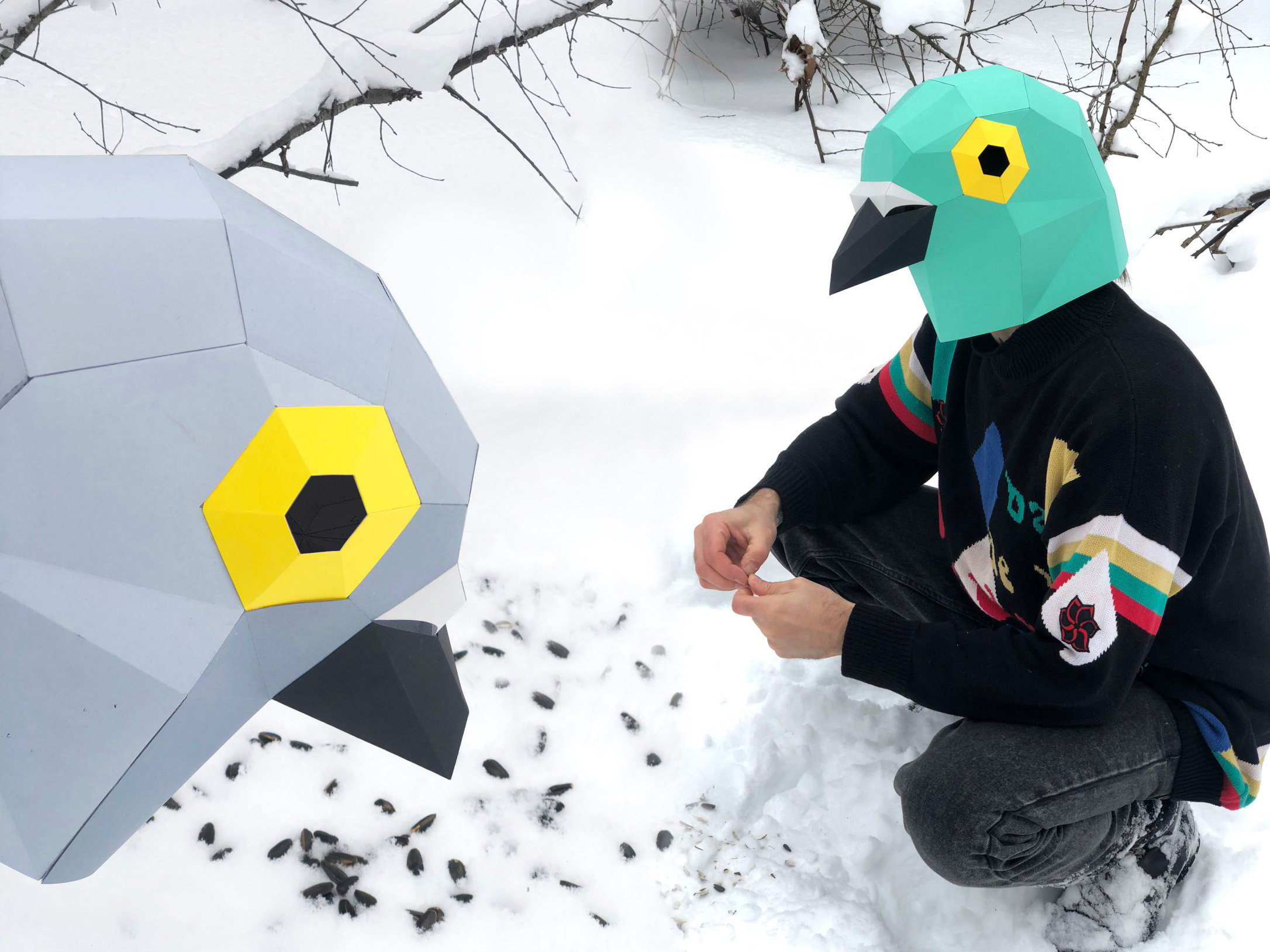 DIY Papercraft Pigeon Mask: Funny Low Poly Dove (PDF Pattern) - Etsy