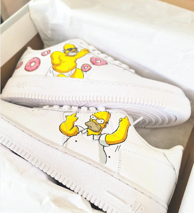 Nike Air Force 1 Custom, Air Force One, Custom Sneakers, Simpson Homer ...