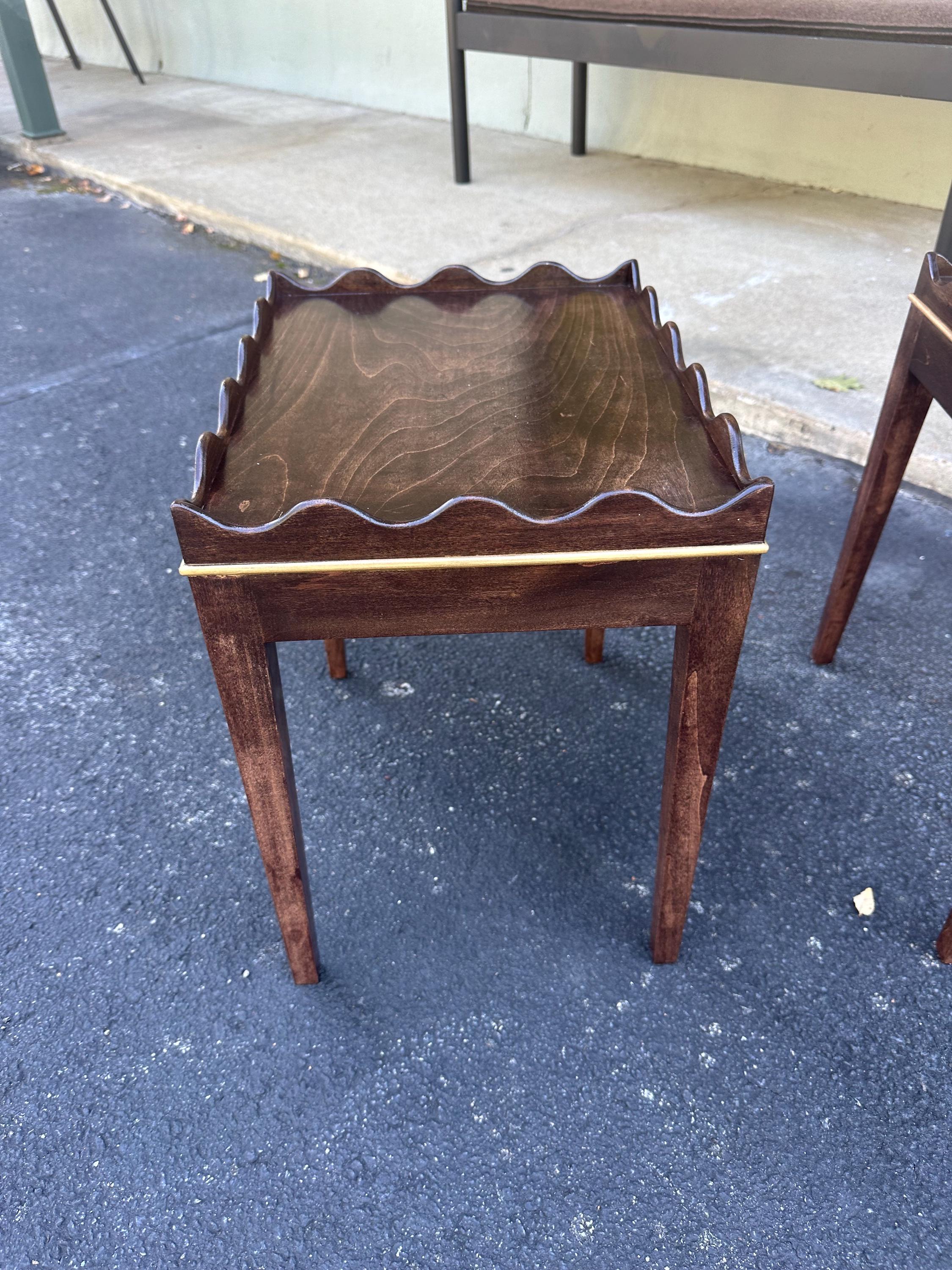Chestnut Stained Scallop Side Tables - Etsy