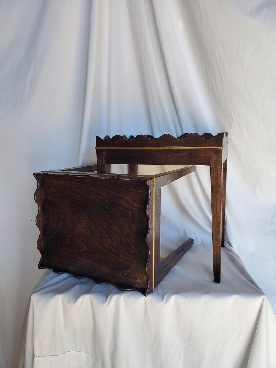 Chestnut Stained Scallop Side Tables - Etsy