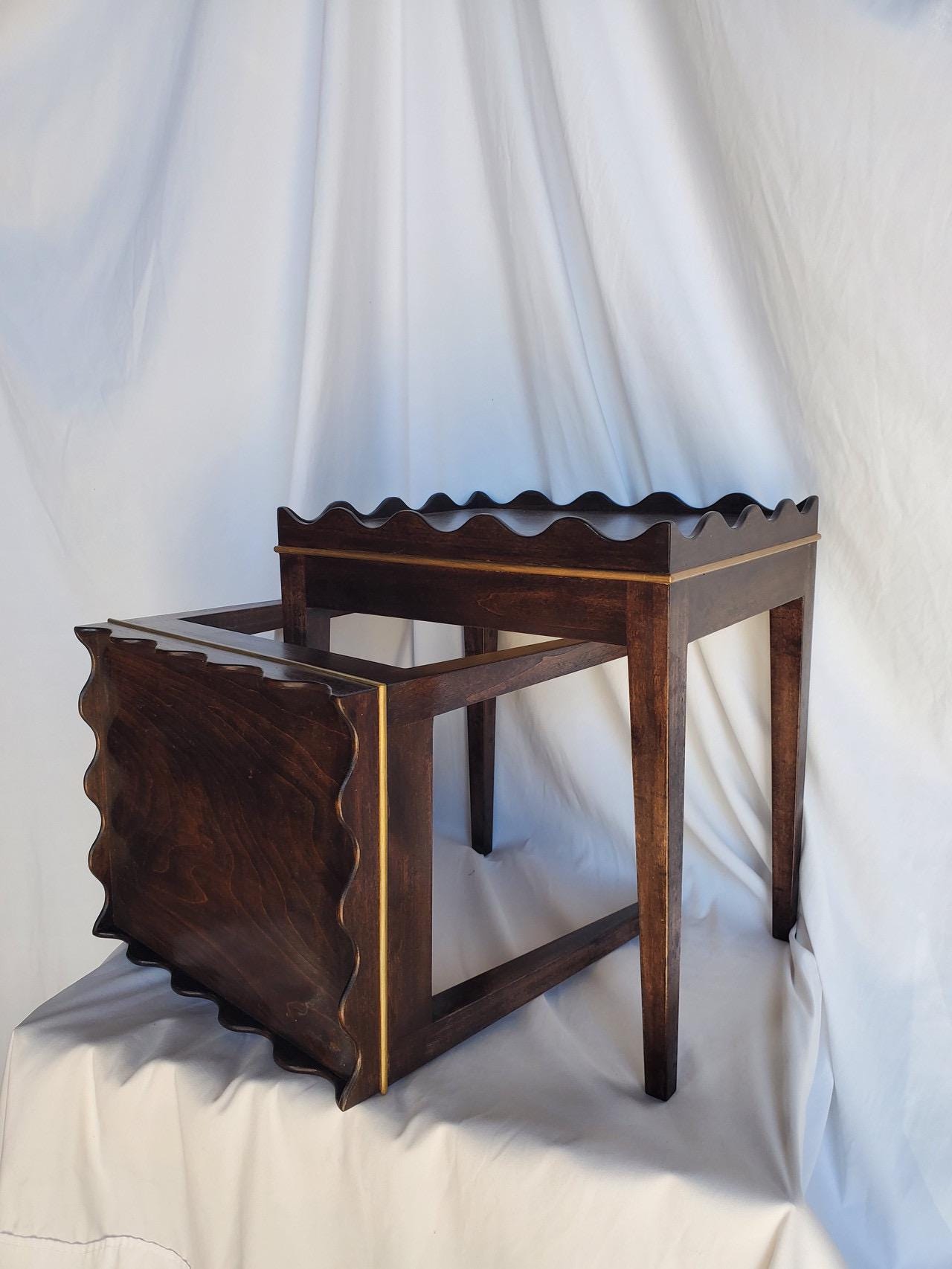Chestnut Stained Scallop Side Tables - Etsy