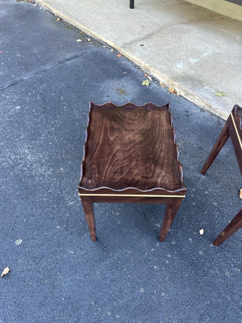 Chestnut Stained Scallop Side Tables - Etsy