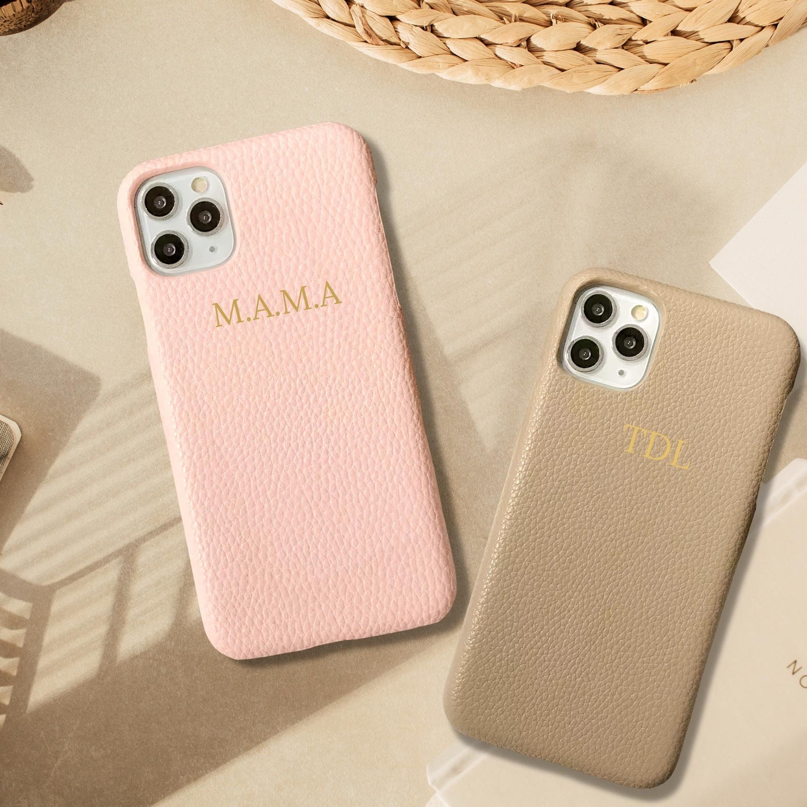 Personalised Pebble Leather Iphone Case/ Custom Phone Case for - Etsy