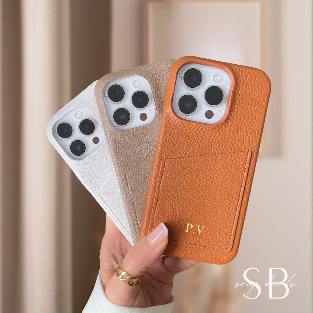 Personalized Leather iPhone Case for iPhone 15 Pro Max 14 13, Embossed ...