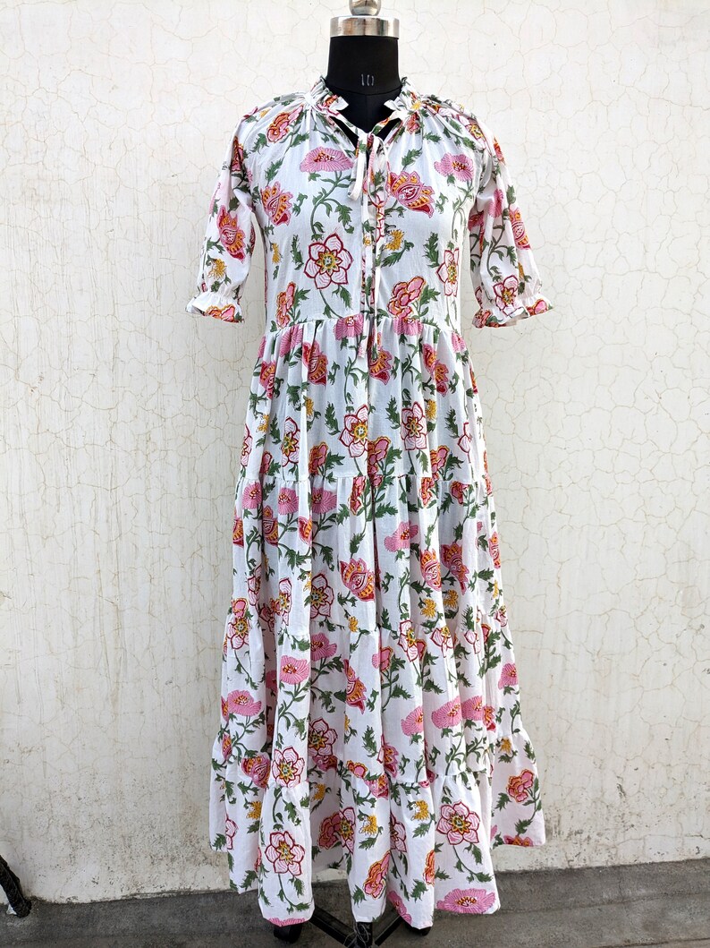 Hand Block Printed Dress Summer Dress Cotton Dress Floral - Etsy