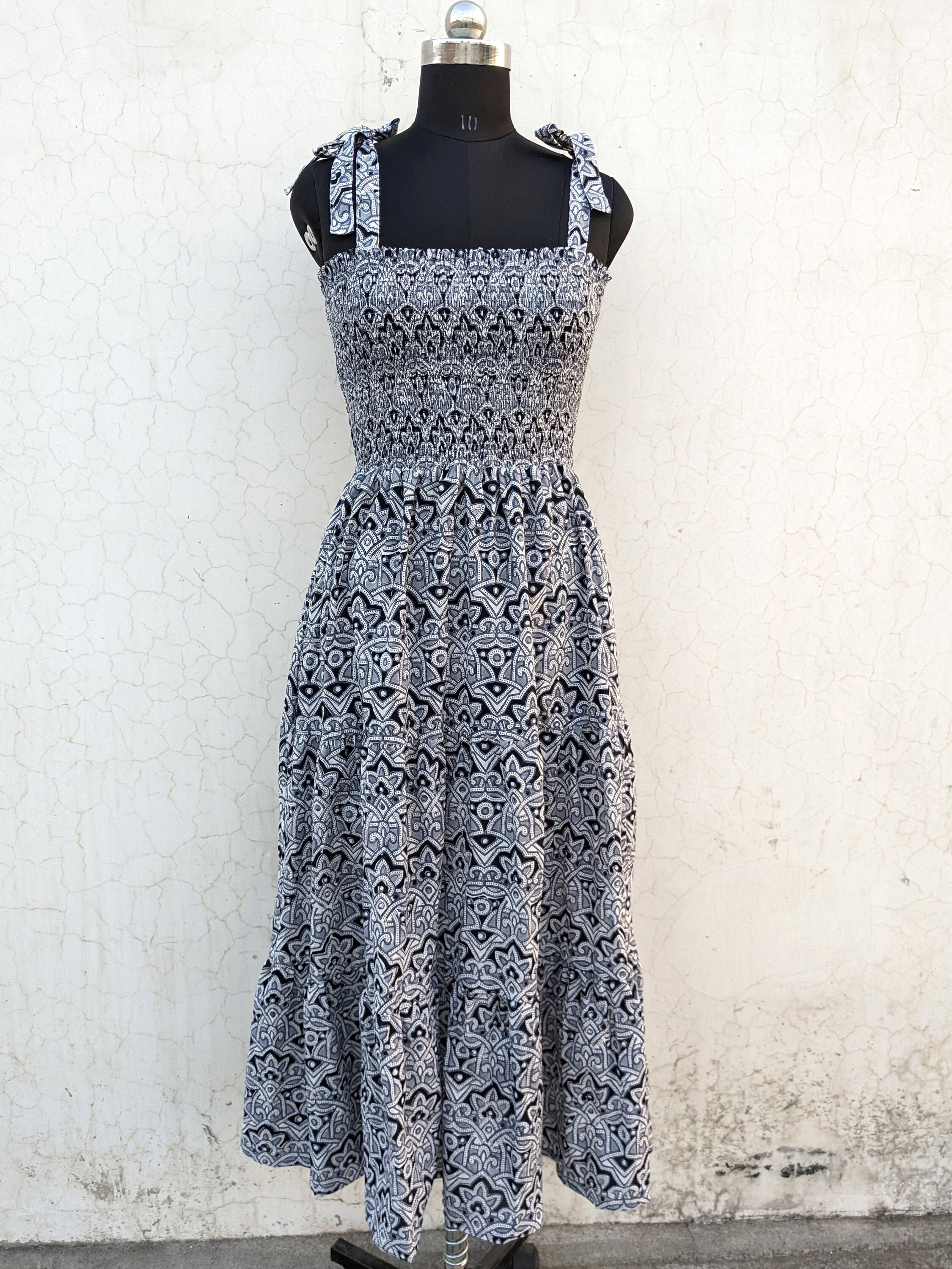 Hand Block Printed Dress Summer Dress Cotton Dress Floral Print ...