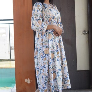 Hand Block Printed Dress| Summer Dress| Cotton Dress| Floral Print ...