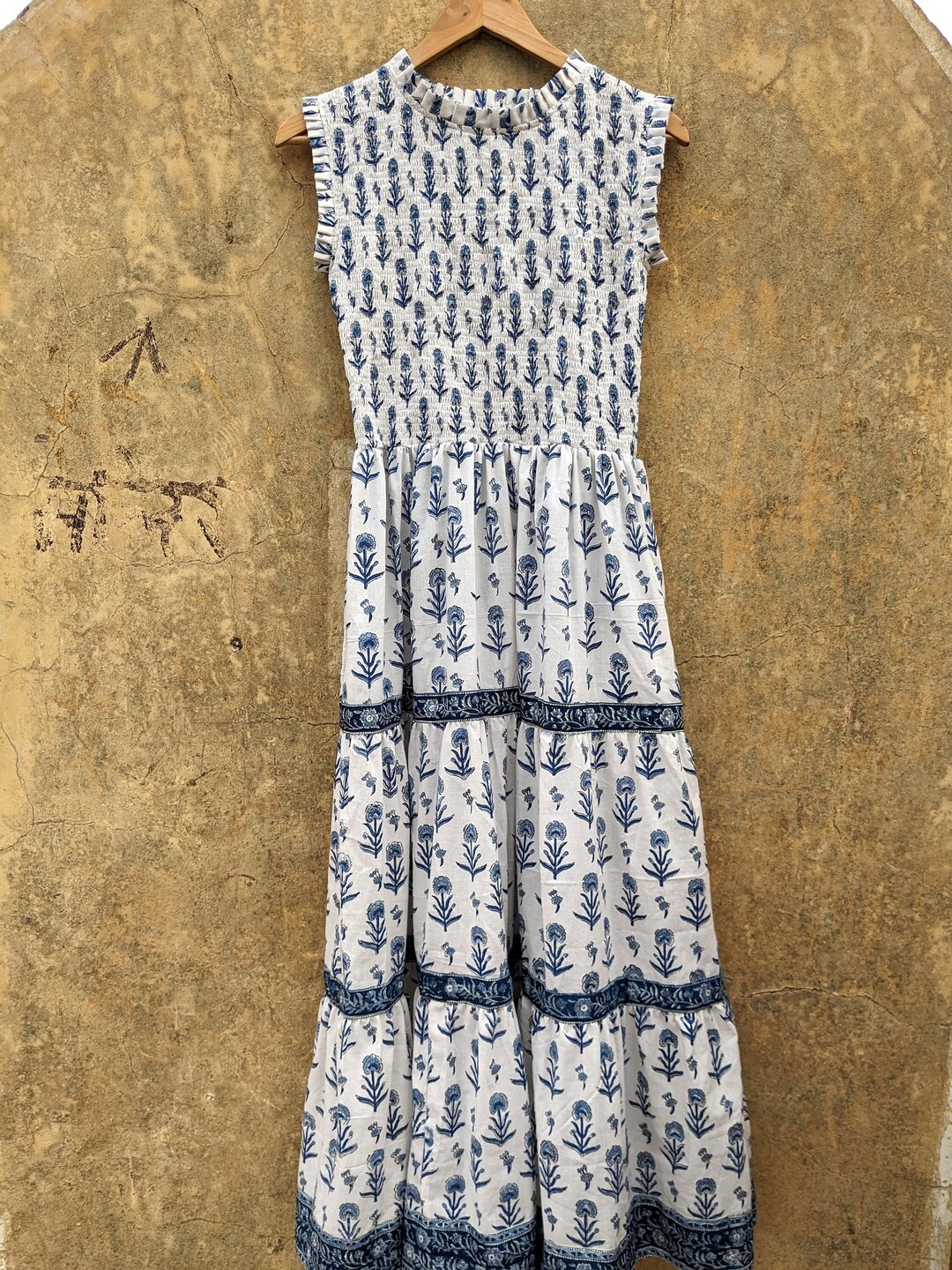 Hand Block Printed Dress| Summer Dress| Cotton Dress| Floral Print ...