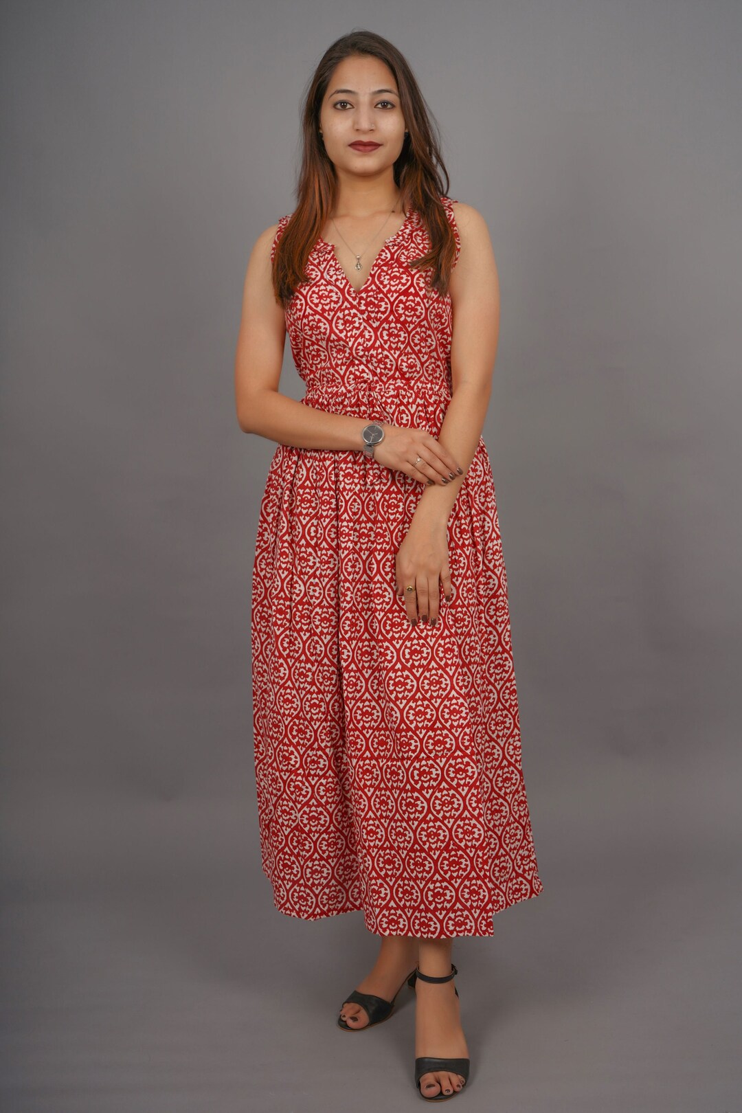 Beautiful Summer Dress,cotton Dress,hand Print Dress,handblock Dress ...