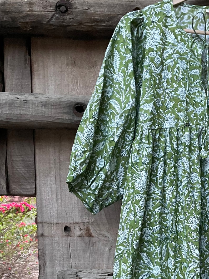 Hand Block Printed Dress Summer Dress Cotton Dress Floral - Etsy