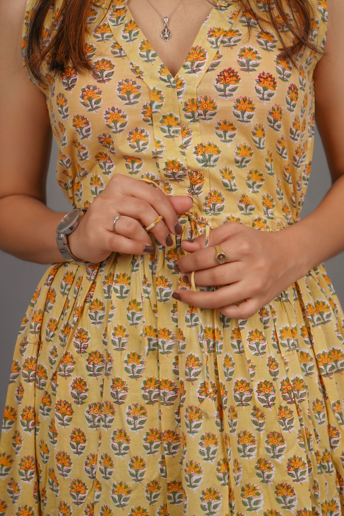 Beautiful Summer Dress,cotton Dress,hand Print Dress,handblock Dress ...