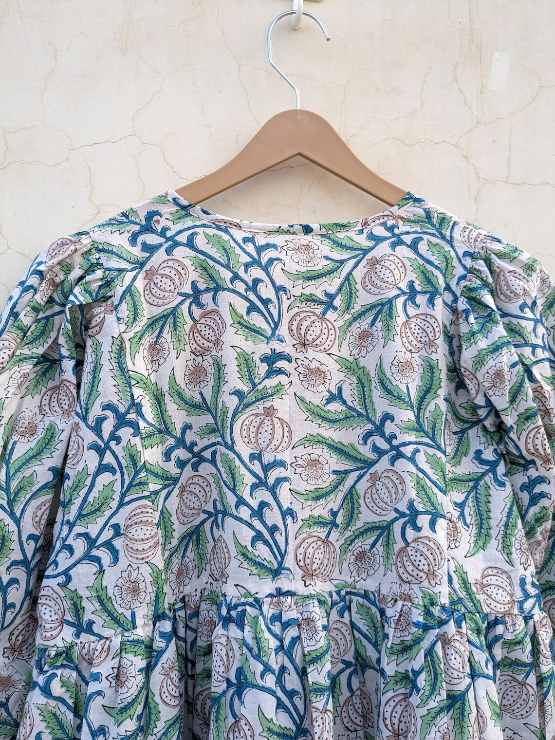 Hand Block Printed Dress Summer Dress Cotton Dress Floral Print ...