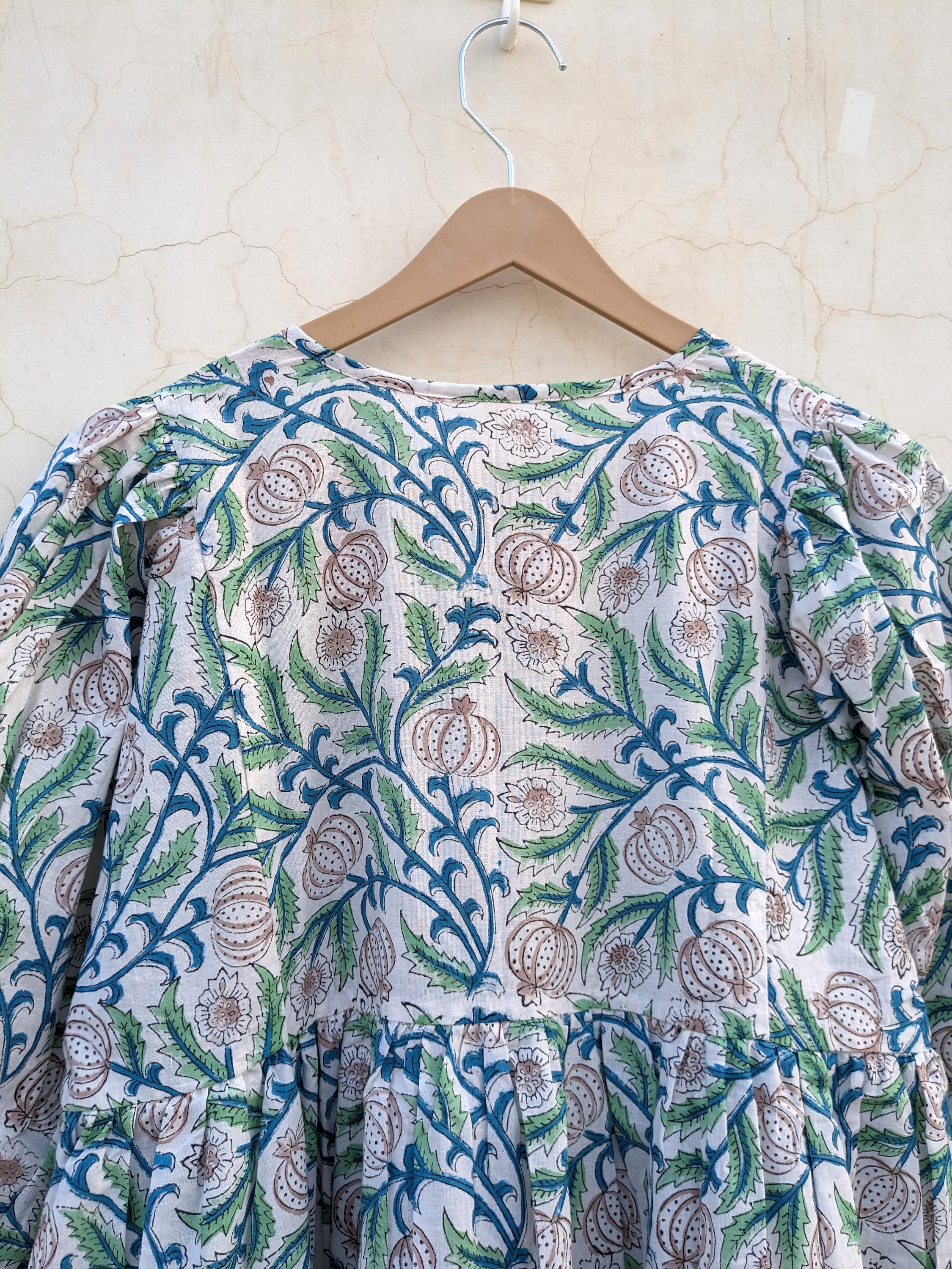 Hand Block Printed Dress Summer Dress Cotton Dress Floral Print ...