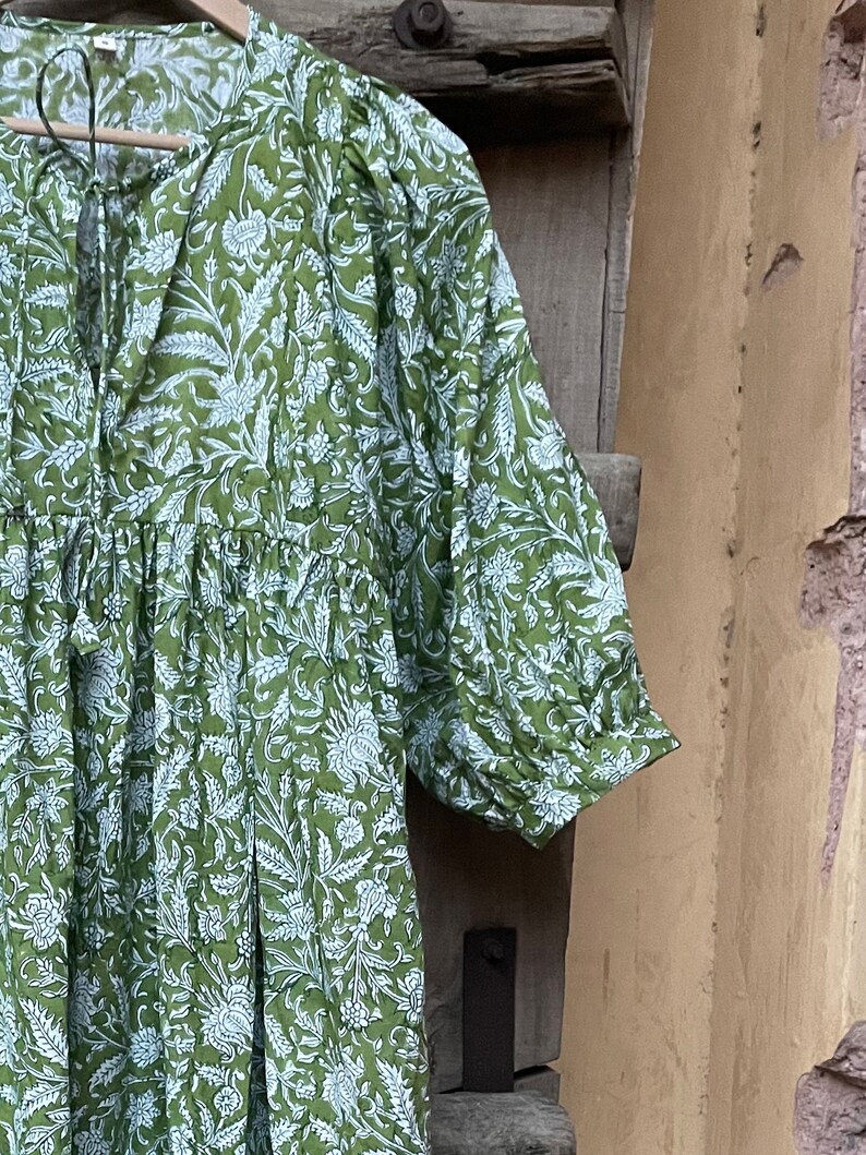 Hand Block Printed Dress Summer Dress Cotton Dress Floral - Etsy
