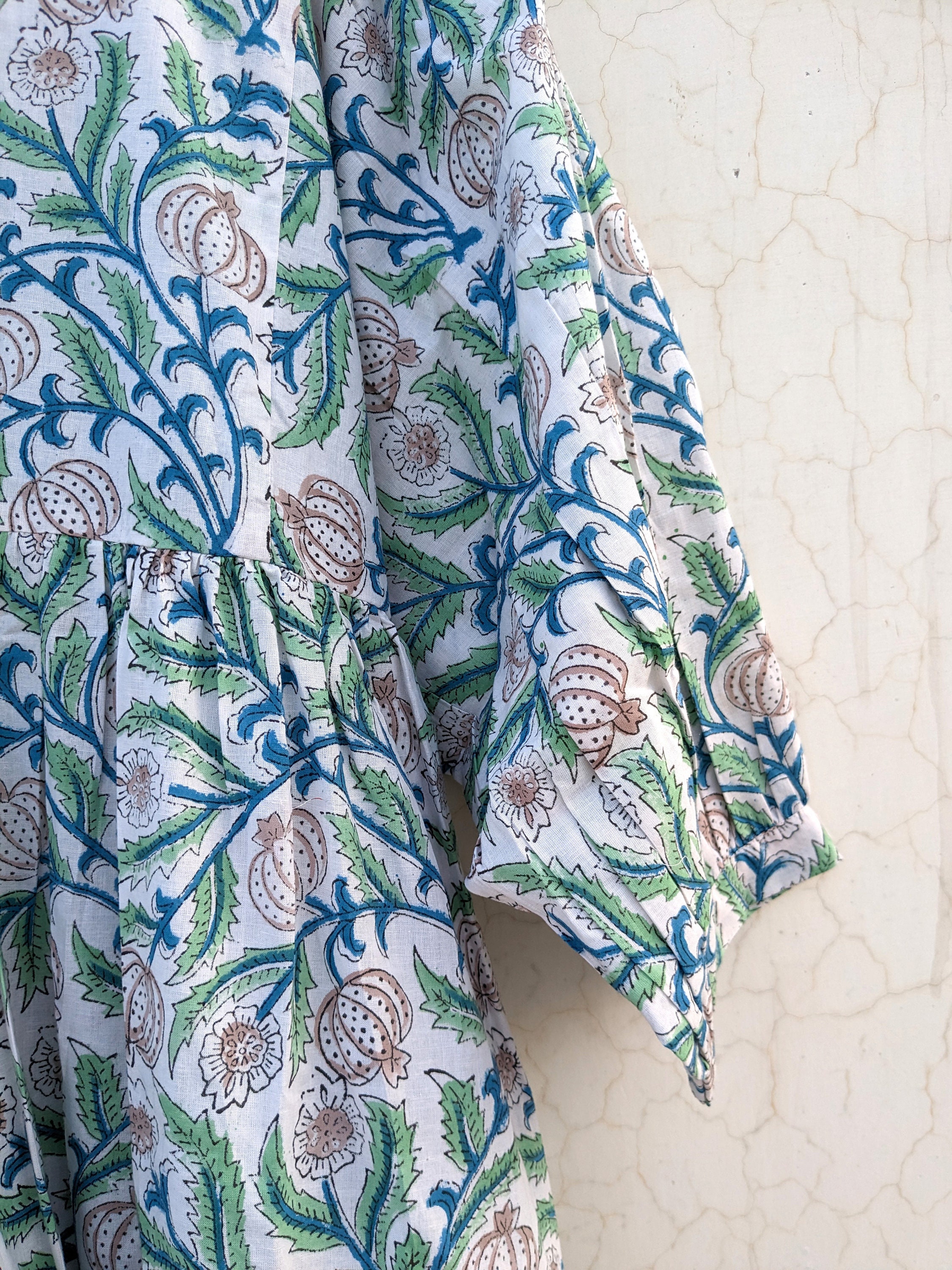 Hand Block Printed Dress Summer Dress Cotton Dress Floral Print ...