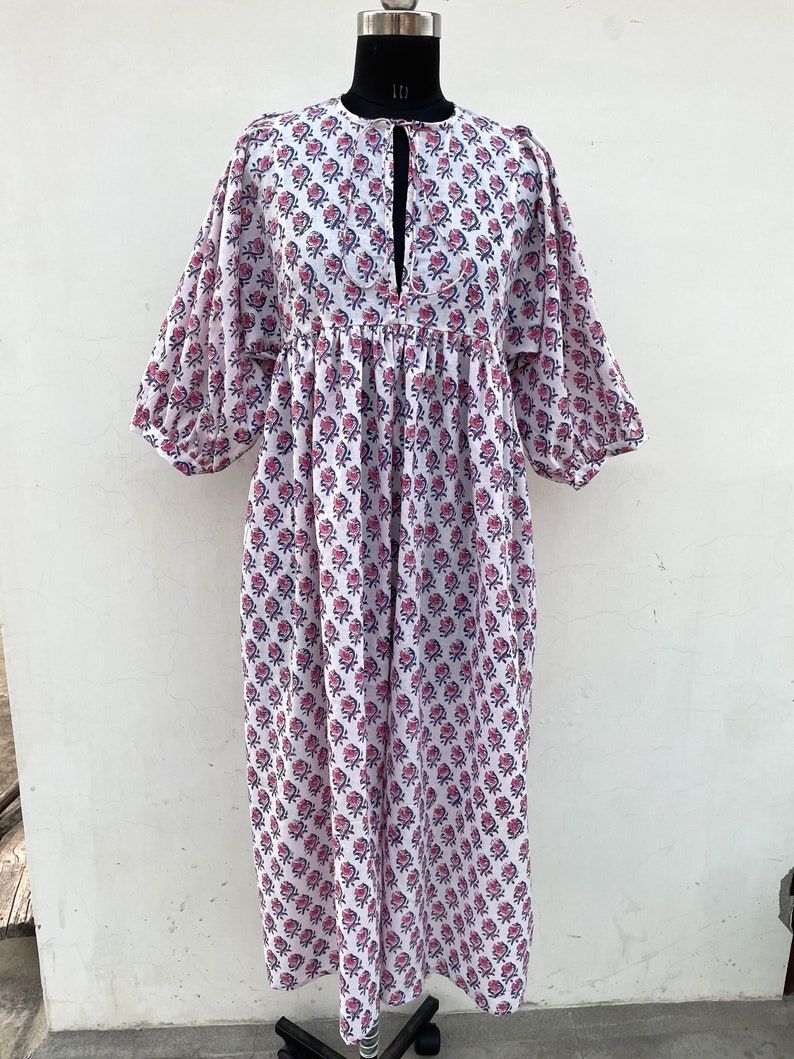 Hand Block Printed Dress Summer Dress Cotton Dress Floral Print ...