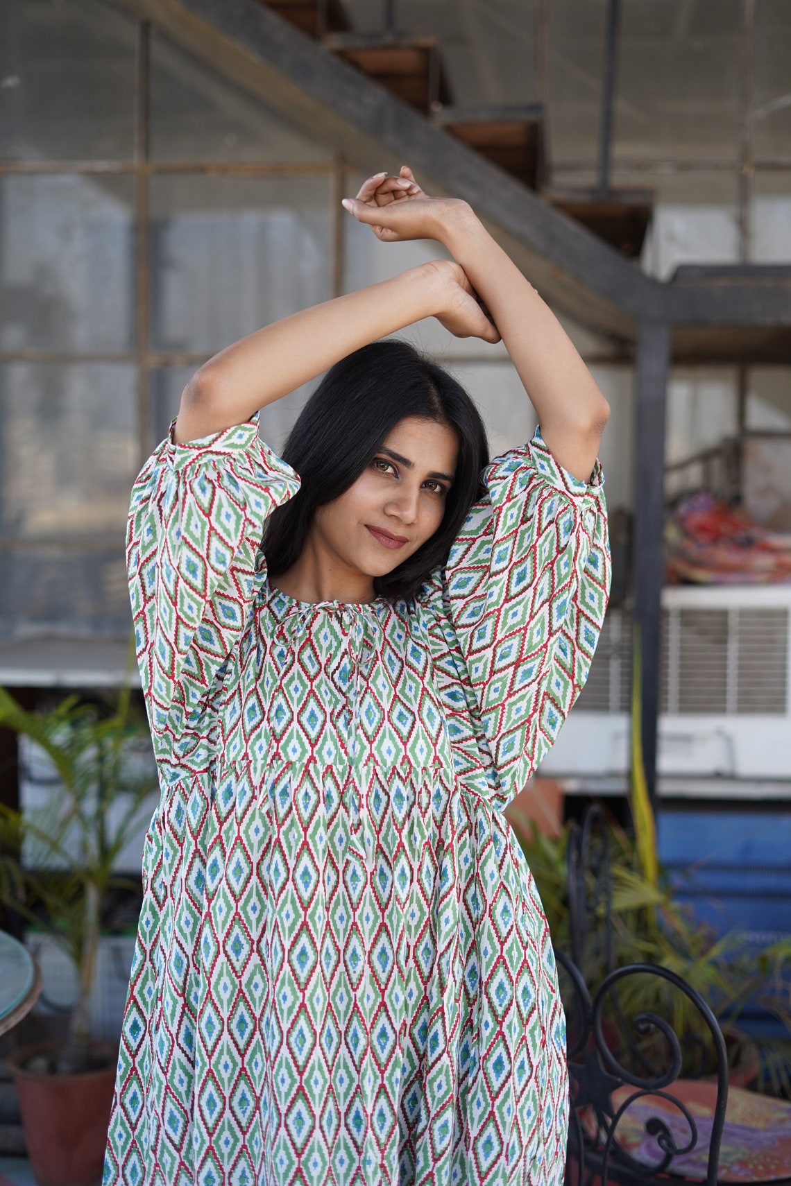 Hand Block Printed Dress Summer Dress Cotton Dress Floral - Etsy