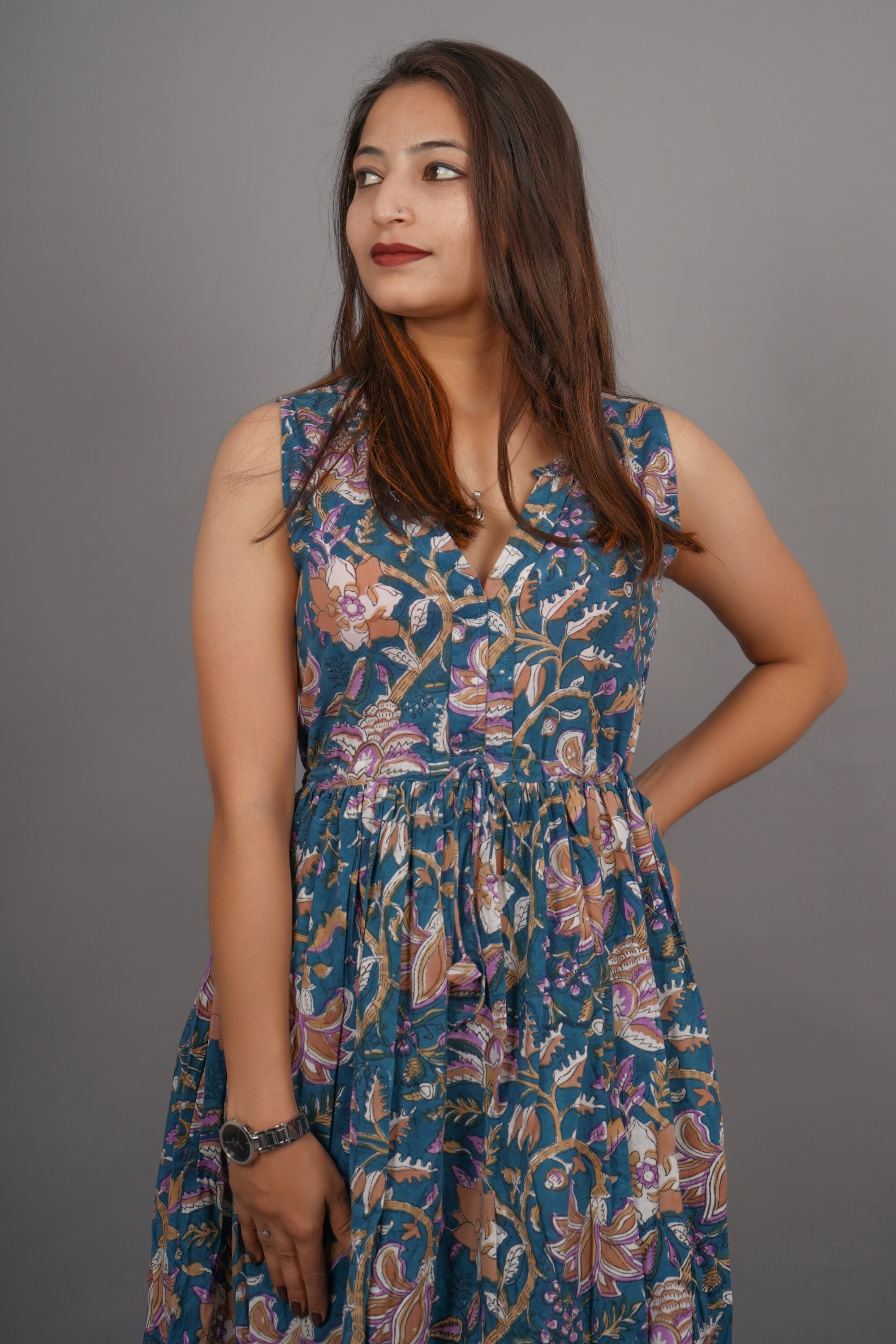 Hand Block Printed Dress Summer Dress Cotton Dress Floral - Etsy