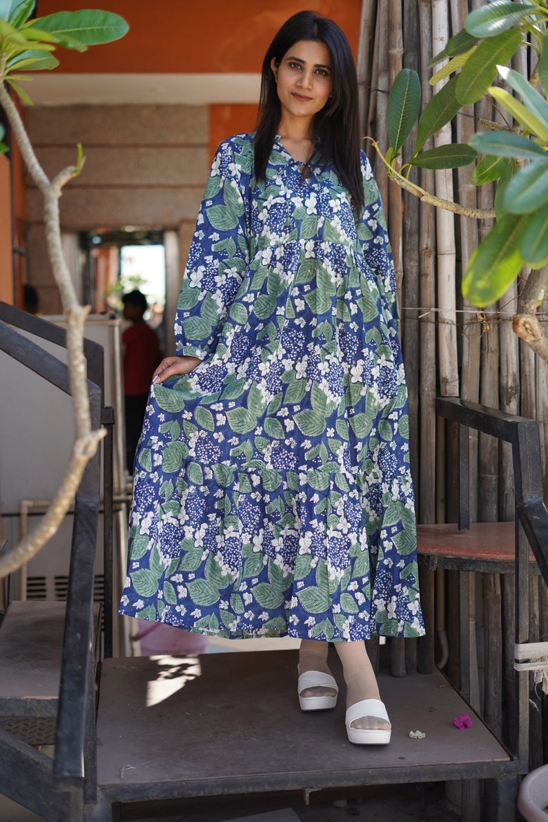 Hand Block Printed Dress, Block Print Dress, Indian Tunics, Hand ...