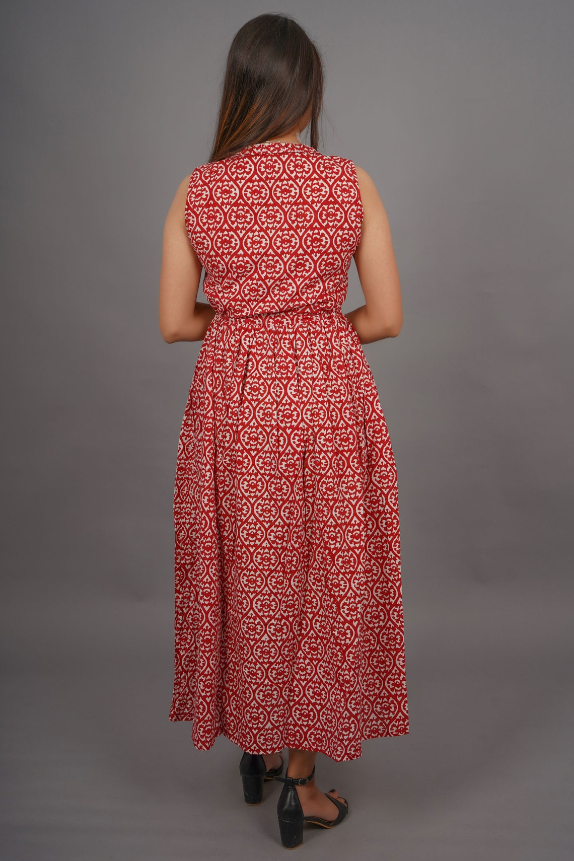 Beautiful Summer Dress,cotton Dress,hand Print Dress,handblock Dress ...