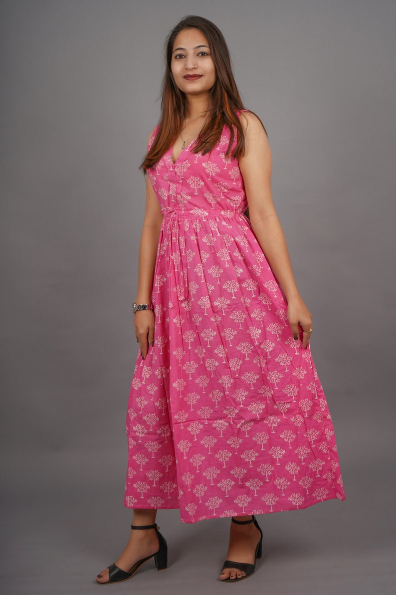 Hand Block Printed Dress Summer Dress Cotton Dress Floral Print ...