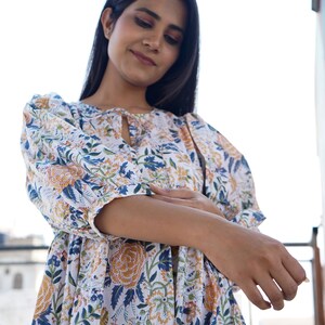 Hand Block Printed Dress| Summer Dress| Cotton Dress| Floral Print ...